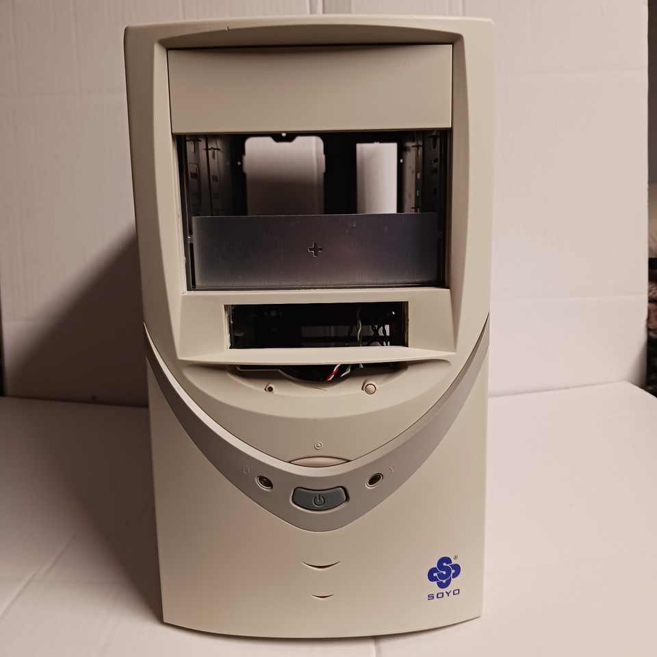 VINTAGE Beige SOYO Mid TOWER Computer CASE Retro Sleeper Old School ...