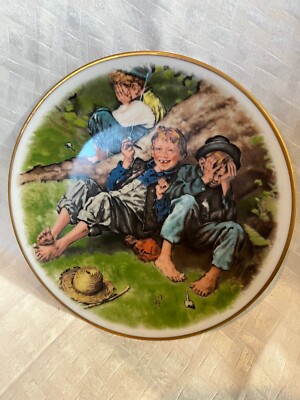 Crown Bavarian Norman Rockwell Adventures Tom Sawyer Whitewashing Plate ...