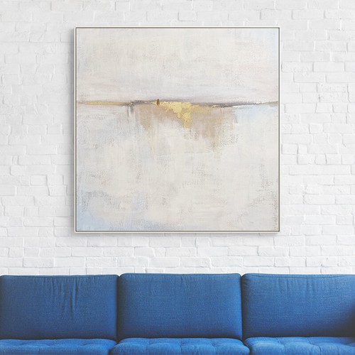 Morandi Color Beige Abstract Canvas Painting Sea Painting Large Wall ...