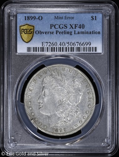 1899-O $1 Morgan Silver Dollar PCGS XF 40 | Error Obverse Peeling ...