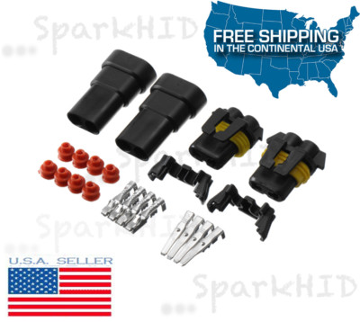 Set HB4 9006 Lamp connector pigtail HID LED W/PINs Harness plugs lamp ...