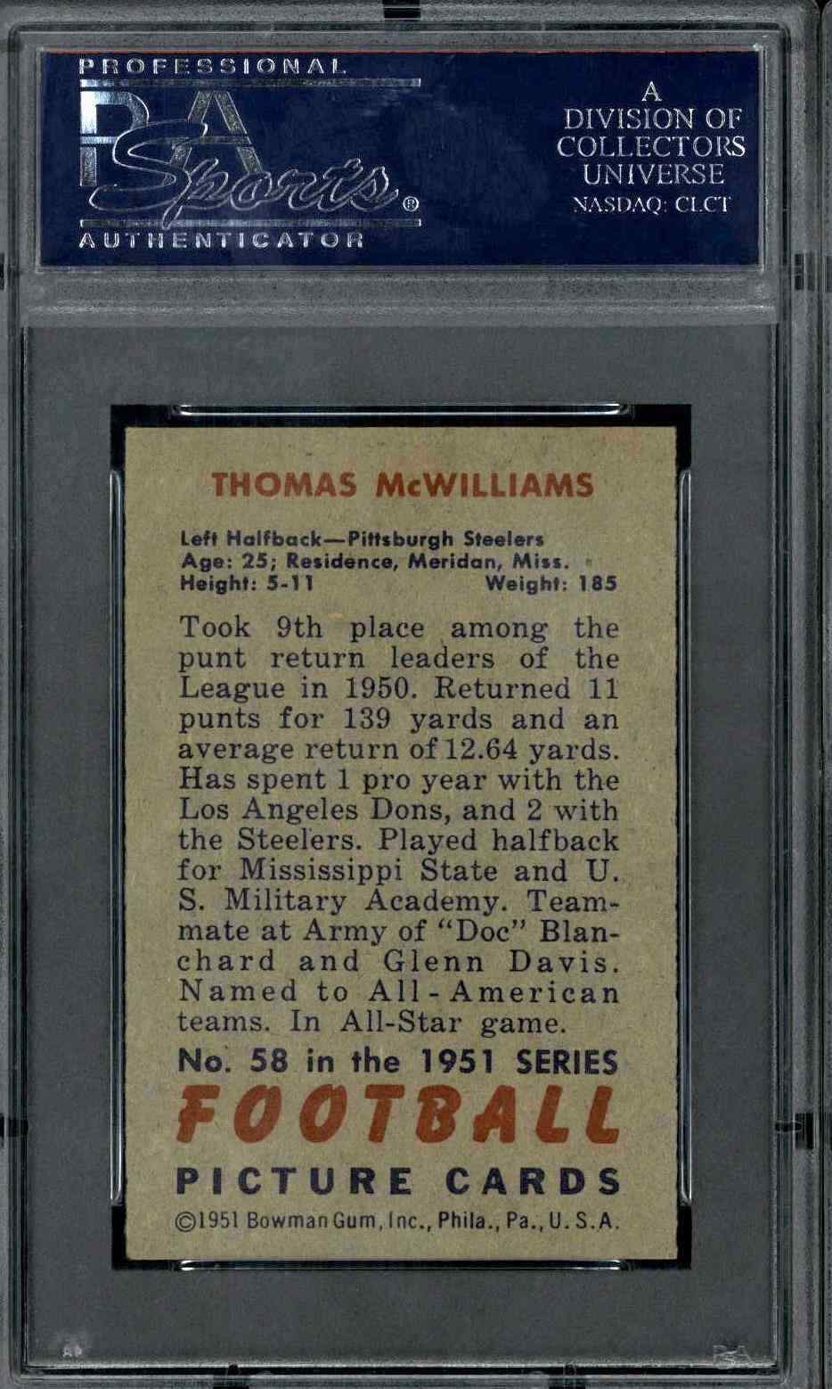1951 Bowman #58 Tom Mcwilliams - PSA 8.5 | eBay
