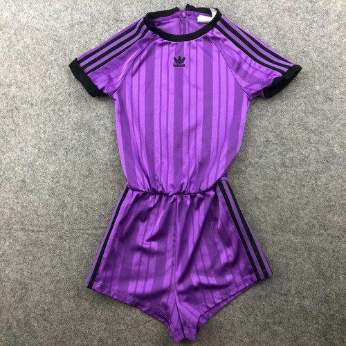 Adidas Romper Womens XS Purple Striped Jumpsuit Romper Active Tennis ...
