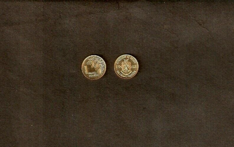 Guinea 1 FRANC KM-56 1985 Leafs UNC Guinean World Currency Money Coin ...