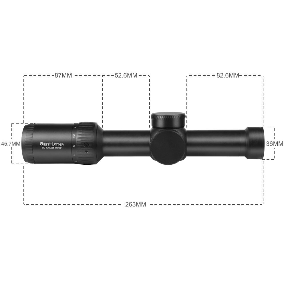 WestHunter HD 1.2-6X24 IR Pro Hunting Scope Illuminated Glass Etched ...