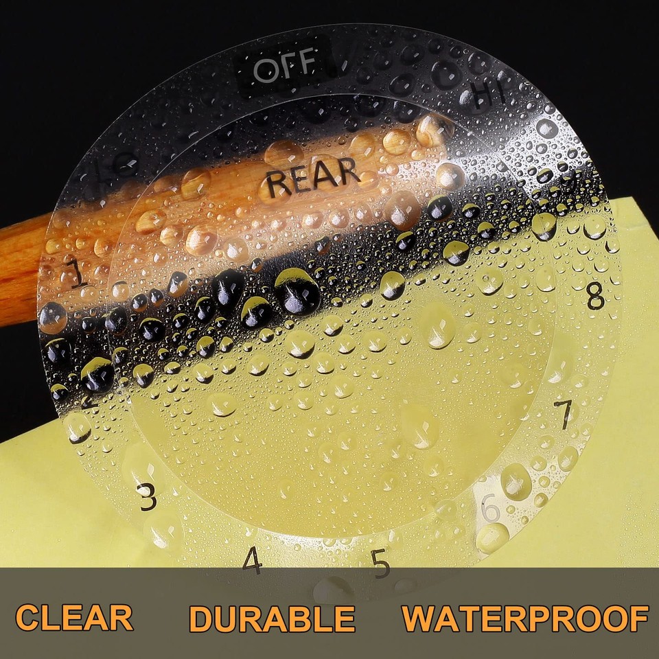 Stove Dial Sticker Set 6 Pieces for Burner Cooktops Black Print on ...