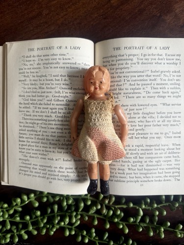 Vintage Celluloid Strung Doll with Crochet Dress | eBay