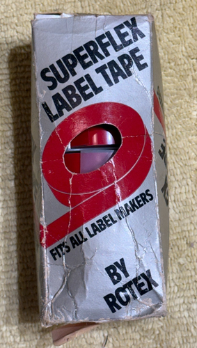 Vintage ROTEX Superflex Label Tape #130202- 7 Rolls in Original Box, 3/ ...