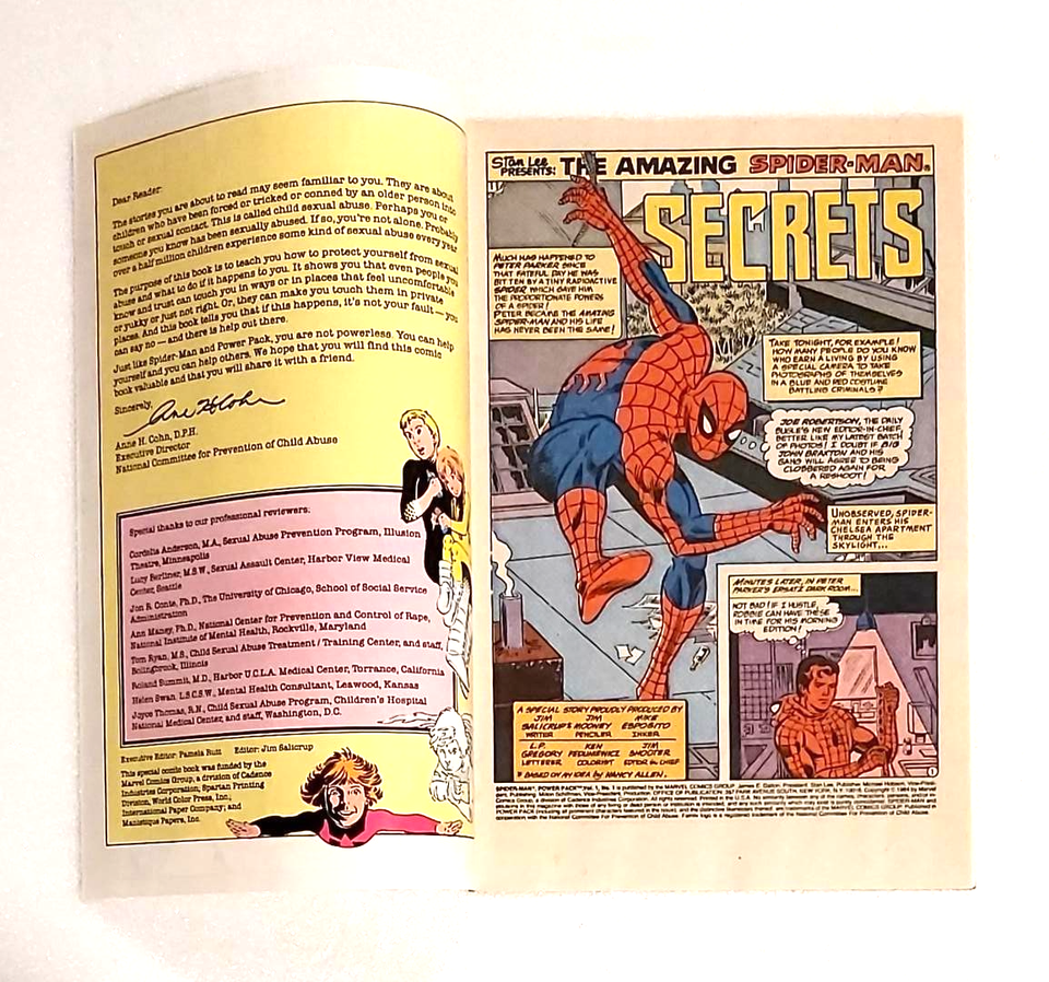 Spider-Man and Power Pack / 1984 Marvel Promo Comic @ Child Abuse / NM+ ...