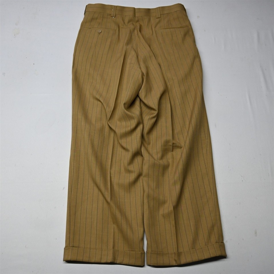NEW Stacy Adams 44R 34x30 Brown Blue Stripe 3 Piece Mens Jacket Pants ...