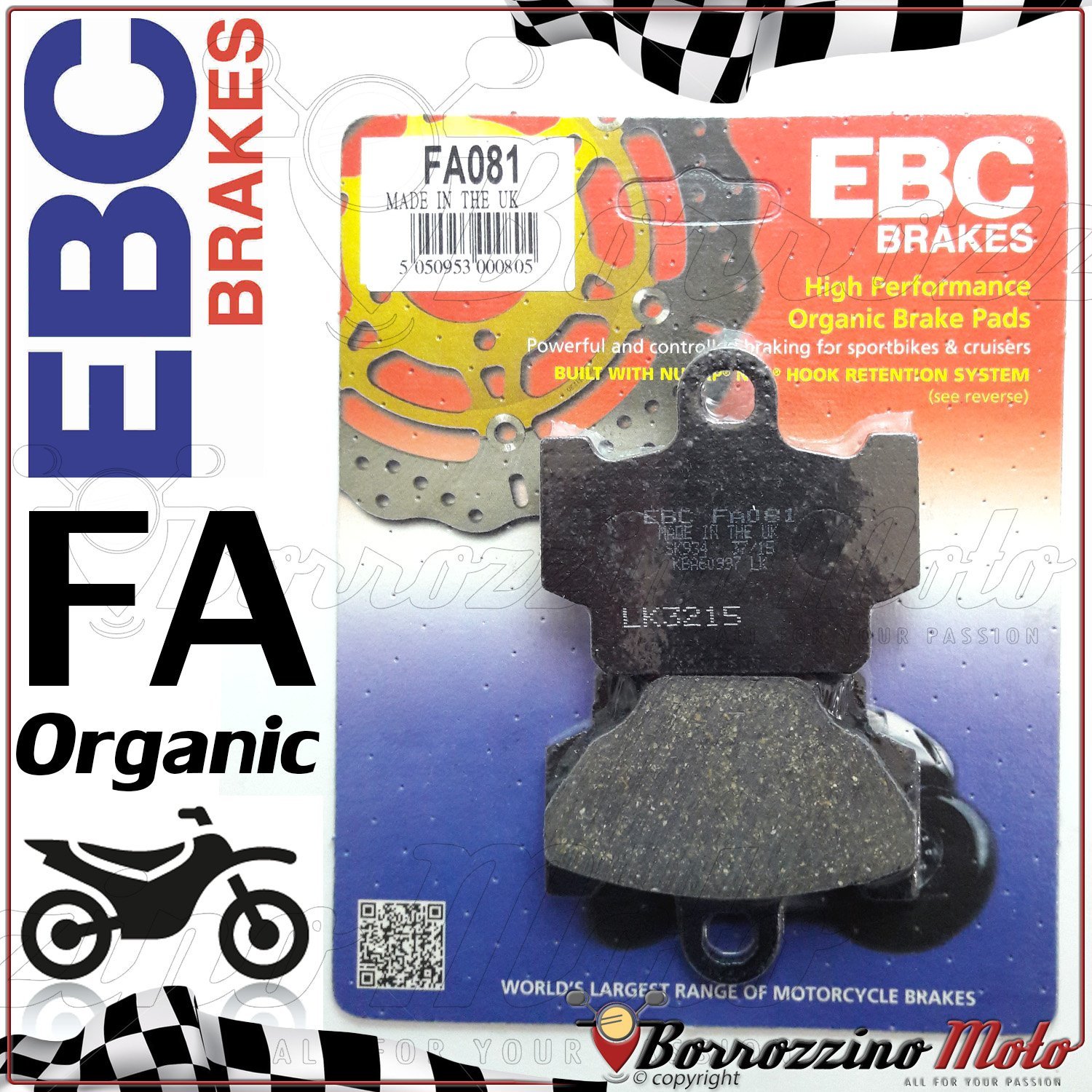 BREMSBELÄGE Vorne Organisch EBC FA081 Yamaha XV 240 Virago 1991 - 1992 ...