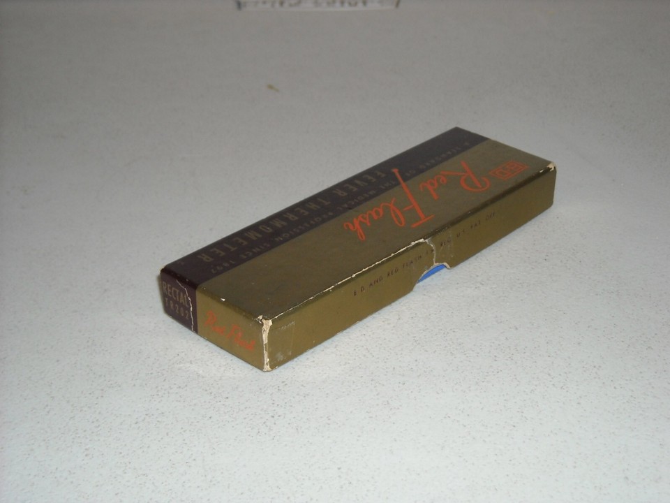 Vintage Red Flash Rectal Glass Fever Thermometer BOX ONLY & 6 ...