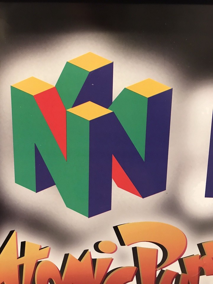 N64 Nintendo 64 Promo Store Display Banner Sign Vintage Atomic Purple ...