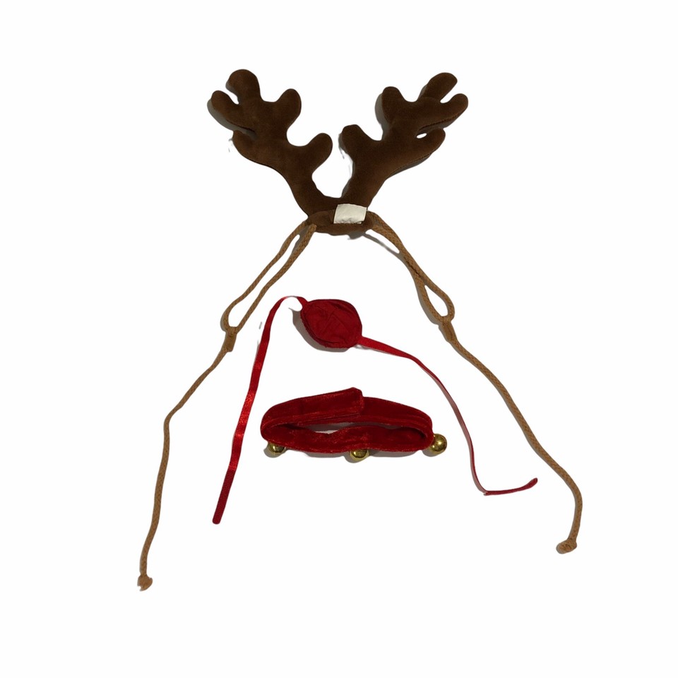Build A Bear Rudolph the Red Nosed Reindeer Antlers Nose Bells Collar ...