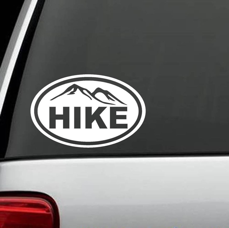 Hike Oval Decal Sticker Tent Hiker Camper Art Camper Travel Trailer ...