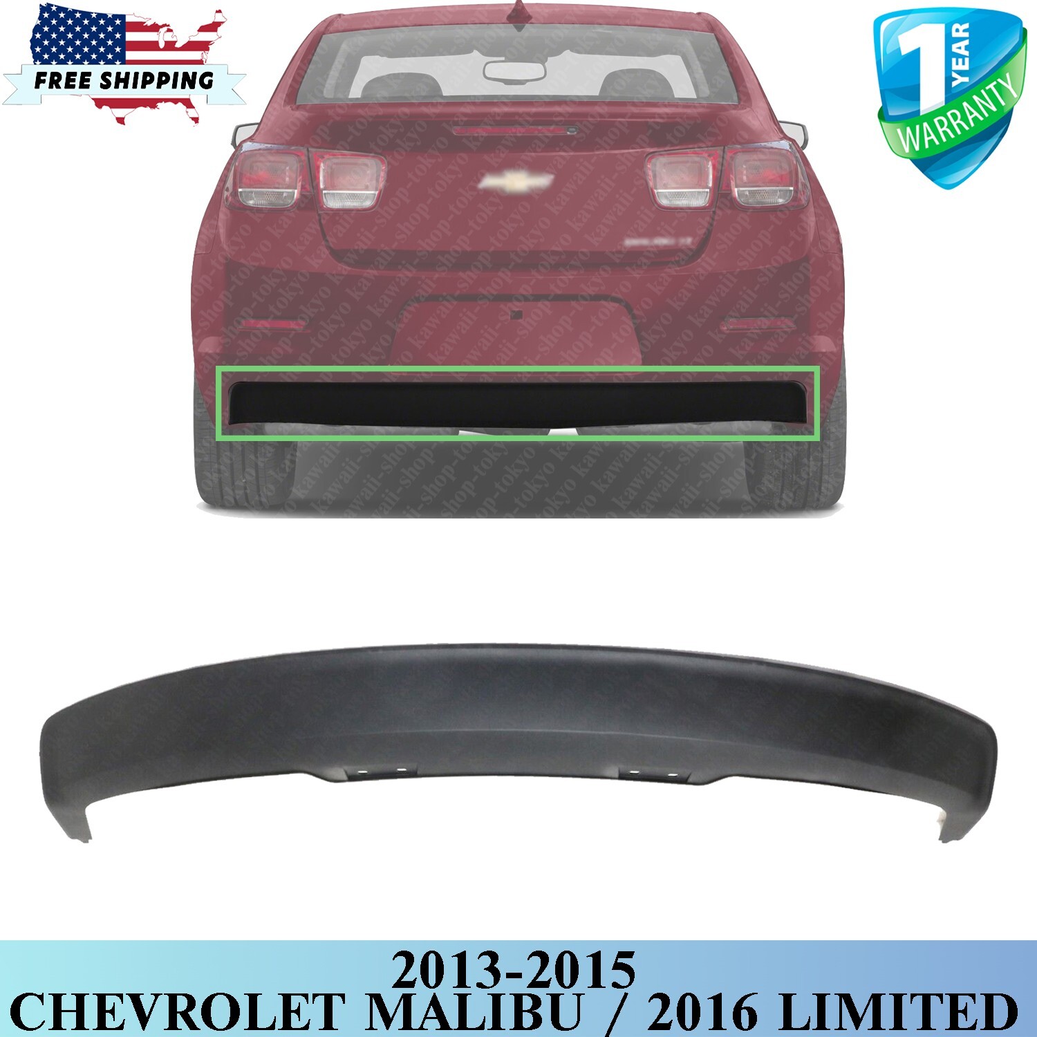 Rear Bumper Lower Valance Textured For 2013-2015 Chevrolet Malibu ...