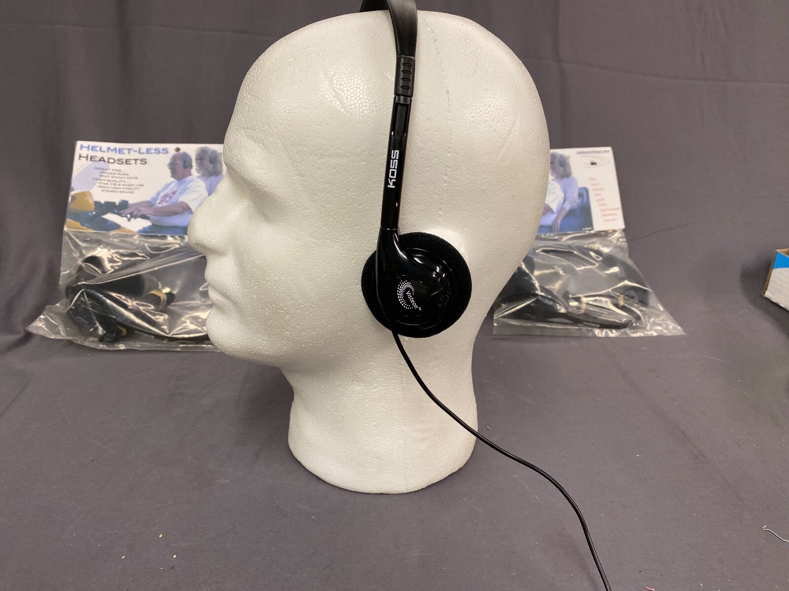 HELMETLESS HEADSET motorcycle Koss - GREAT BASS fits GoldWing & Harley ...