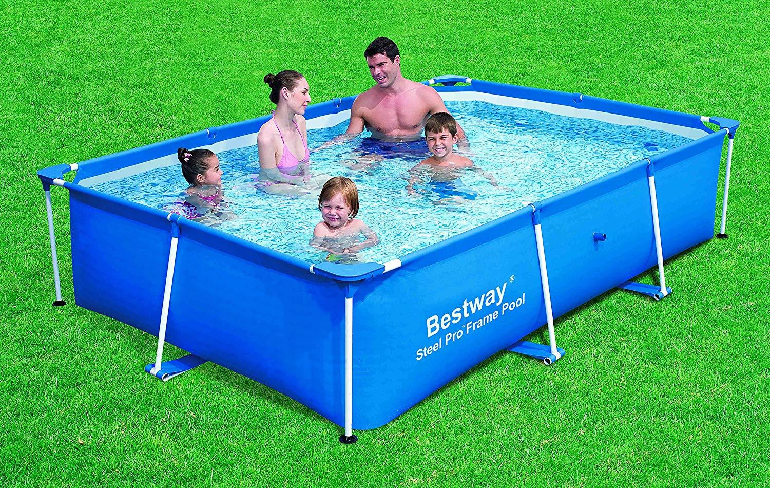 Bestway 8.5ft x 5.5ft Steel Pro Frame Pool without Pump Square Steel ...