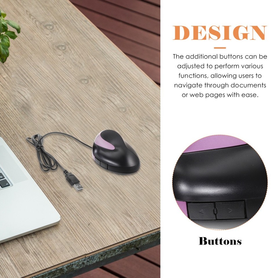 Mouse 5-button Vertical Mouse USB Ergonomic Mouse For Computer Laptop ...