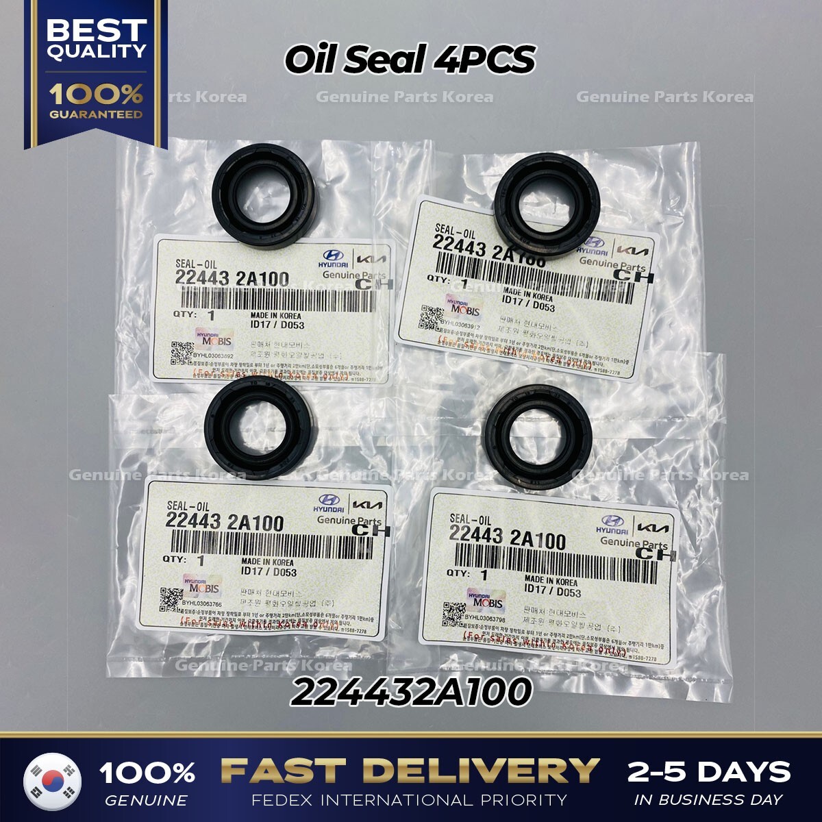 ⭐Genuine⭐ Oil Seal 4PCS 224432A100 for Hyundai Accent Kia Carens | eBay