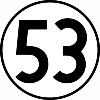 Herbie 53 Laminated Vinyl Decal 203mm / 8 inches 53 car beetle love bug ...