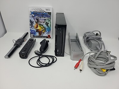 Nintendo Wii Game Console Bundle RVL-101 Black Tested Works w/ Game | eBay