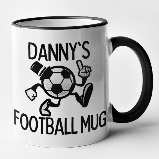 Personalised Football Mug Customised Name Text Personalised Football ...