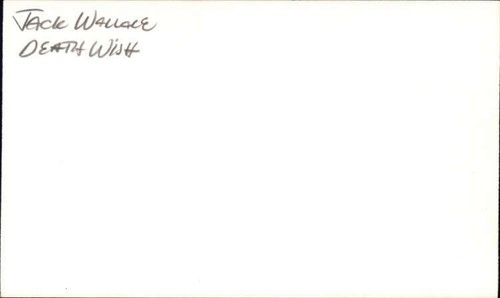 Jack Wallace Actor Death Wish Signed 3" x 5" Index Card | eBay