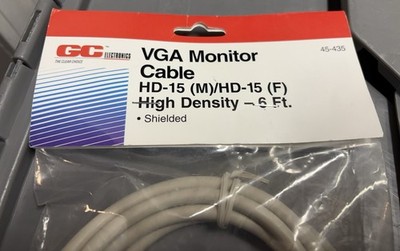GC Electronics 45-435 VGA Monitor Cable HD-15 Male to HD-15 Female 6 ft ...