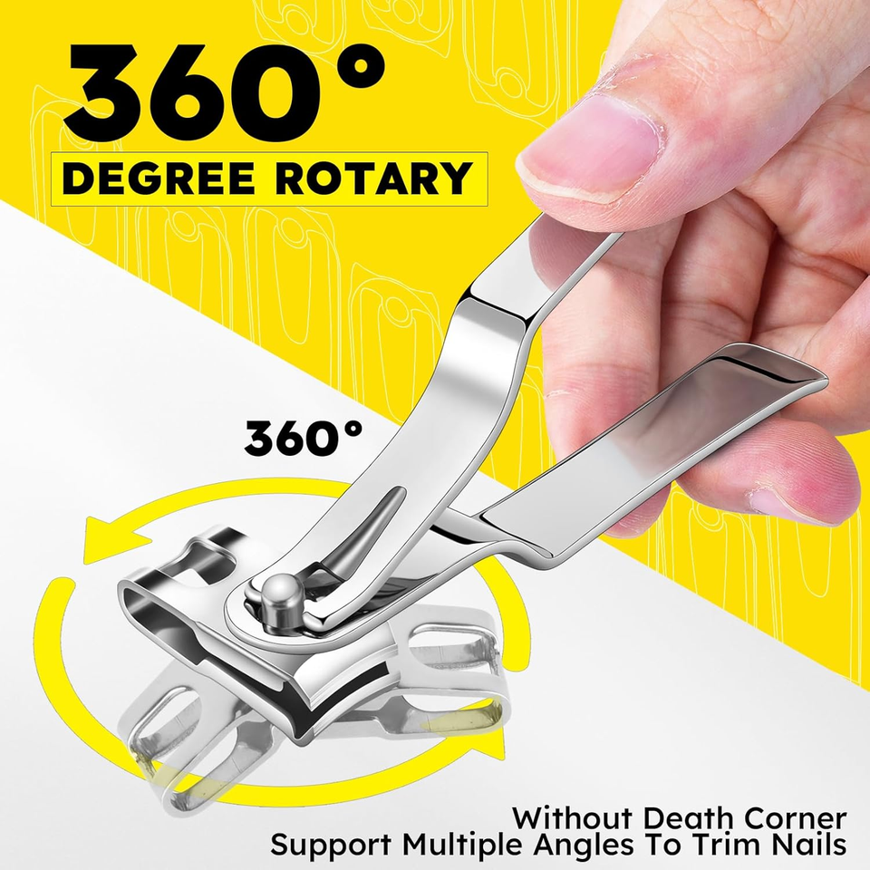 Nail Clippers for Seniors, 360 Degree Rotary Fingernail and Toenail ...