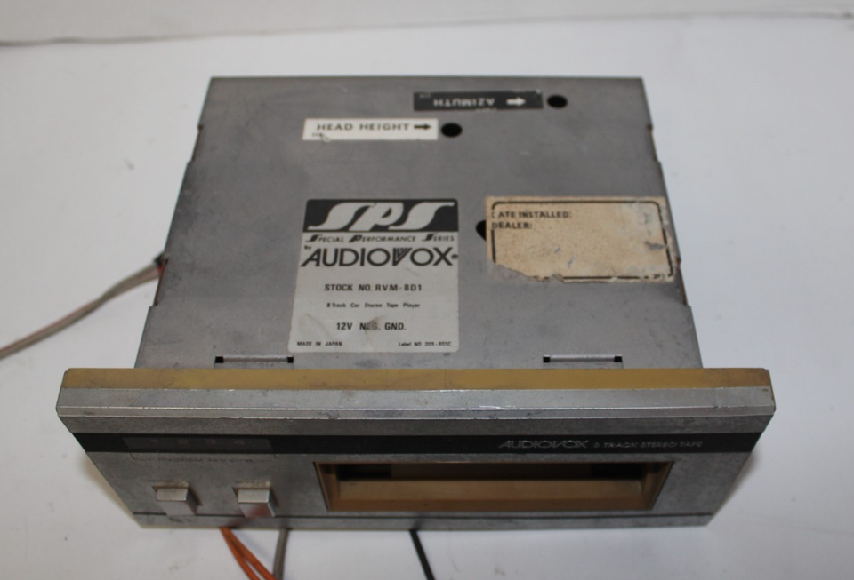 VTG Audiovox 8 Track Car Stereo Tape Player AM FM Radio RVM 8D1 *Parts ...