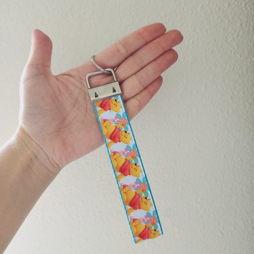 Handmade Pooh bear key fob, Marie cat lion King cartoon wristlet | eBay
