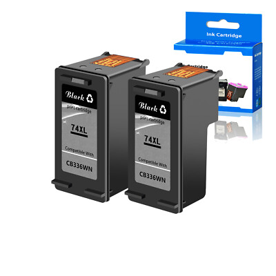 2PK 74XL refill Black Ink Cartridge 74XL for HP Photosmart D5345 D5360 ...