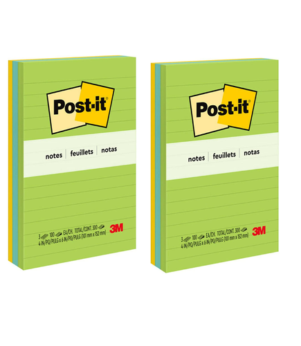 Post-it Notes, 4x6 in, 3 Pads, Floral Fantasy Collection, Bold Colors 2 ...