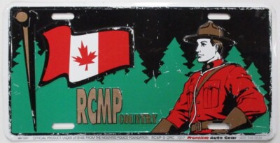 Vintage RCMP Royal Canadian Mounted Police Booster License Plate Canada ...