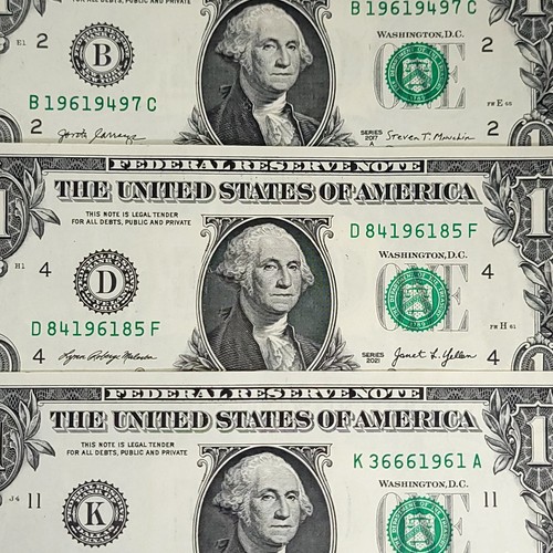 1961 Birth Year Note Set 1 Dollar Bill US Fancy Serial Number Lot of 3 ...