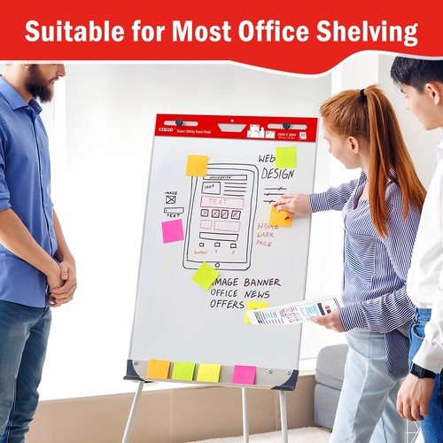 Thickened Sticky Easel Pad, 25 x 30 Inches Flip Chart Paper for ...