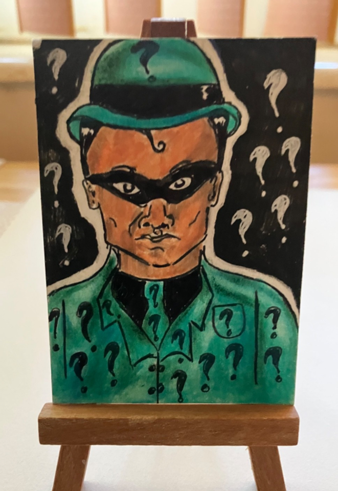 ACEO Original “ The Riddler ” OOAK, Batman, character, all hand painted ...