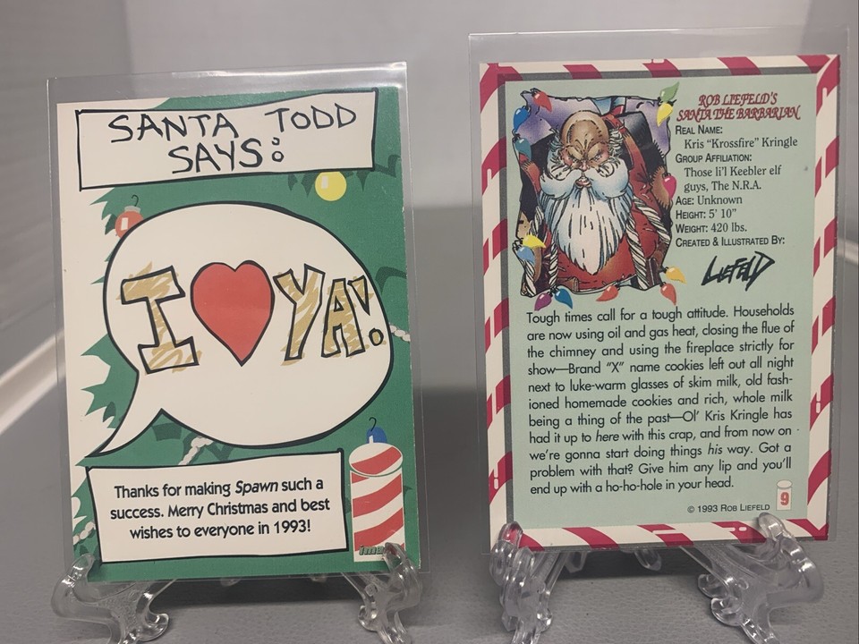1993 Wizard Rob Liefeld Santa The Barbarian Promo Card #9 & McFarlane ...