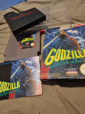 godzilla nes very rare complete with original box ,manual outer plastic ...