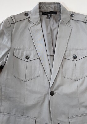 Kenneth Cole Mens Jacket Size M/40 Gray Blazer Military Style With ...