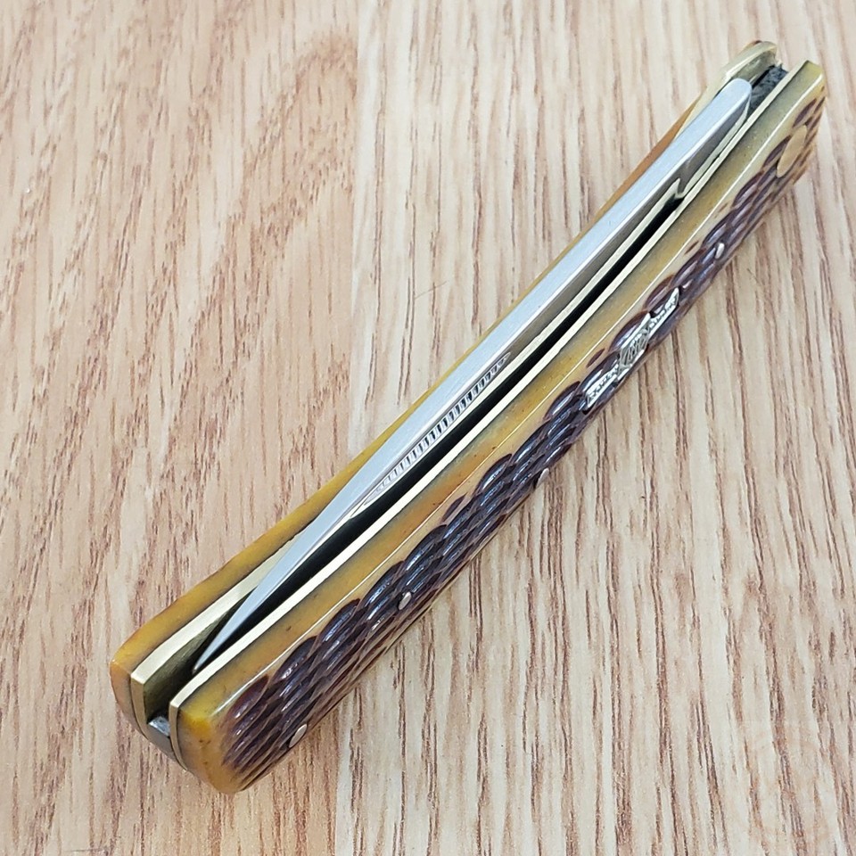 Rough Ryder Work Folding Knife 440 Steel Drop Point Blade Jigged Bone ...