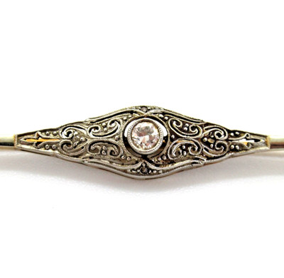 Originale ART DECO Brosche 585 Gold 14K Brillant Diamant antik ~1930 ...