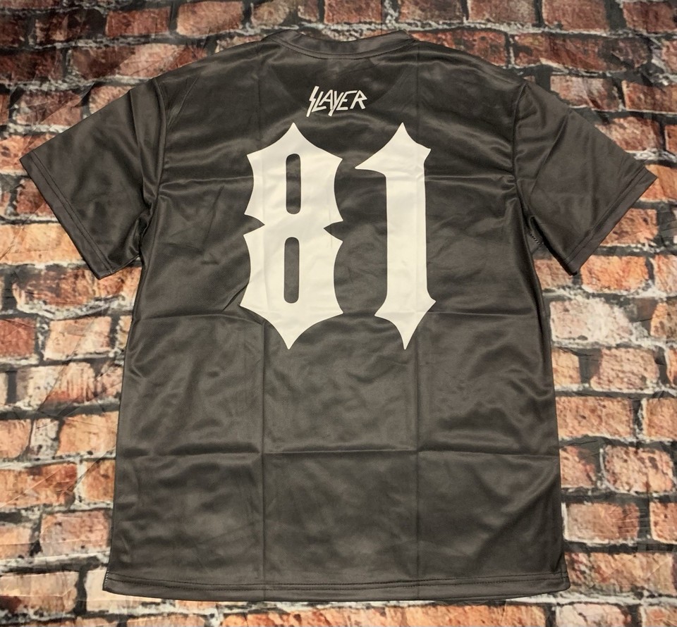 Slayer Chest Logo Men’s Thrash Heavy Metal Slim Fit Football Shirt Top ...