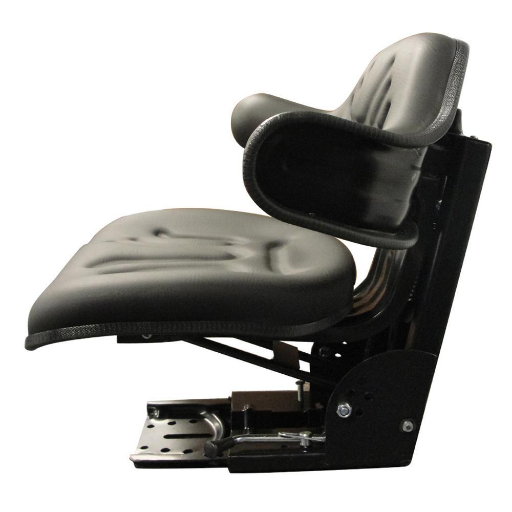 BLACK SUSPENSION SEAT FOR FARM UTILITY TRACTORS WAFFLE STYLE CUSHIONS ...