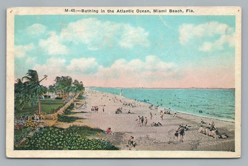 Early Bathing Scene MIAMI BEACH Antique Florida Postcard~1920s | eBay