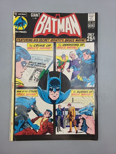 Batman 233 SECRET IDENTITY ISSUE! GIANT G-85 1971 DC Comic | eBay
