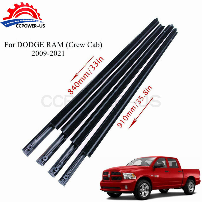 4Pcs Front & Rear Door Outer Belt Weatherstrip for 2009-2017 Dodge Ram ...