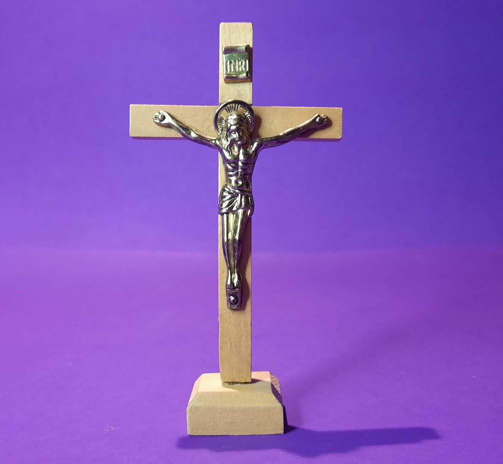 Traditional Styled Roman Catholic Standing Wooden Crucifix small 4.5 in ...