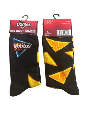1 Pair DORITOS Potato Chips Crew Socks Men's (6-12 Shoe Size) Black ...